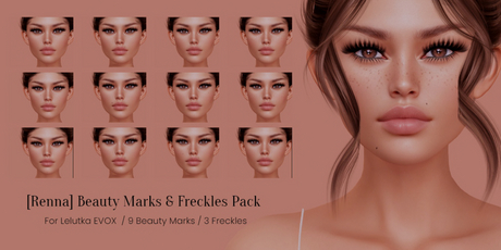 Second Life Marketplace - [Renna] Beauty Marks & Freckles Unpack Hud